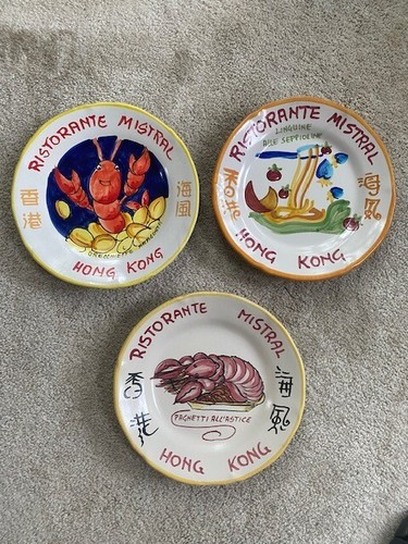 Vietri Italian Pottery Plates Del Buon Ricordo "1997" Hong Kong ...