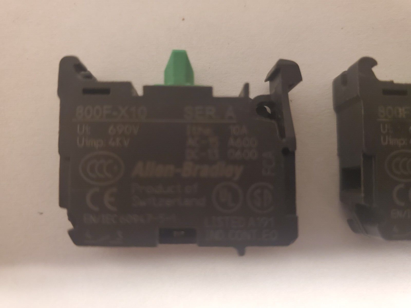 ALLEN BRADLEY 800F-X10 SER.A CONTACT BLOCK NSNP 11422 for sale online ...