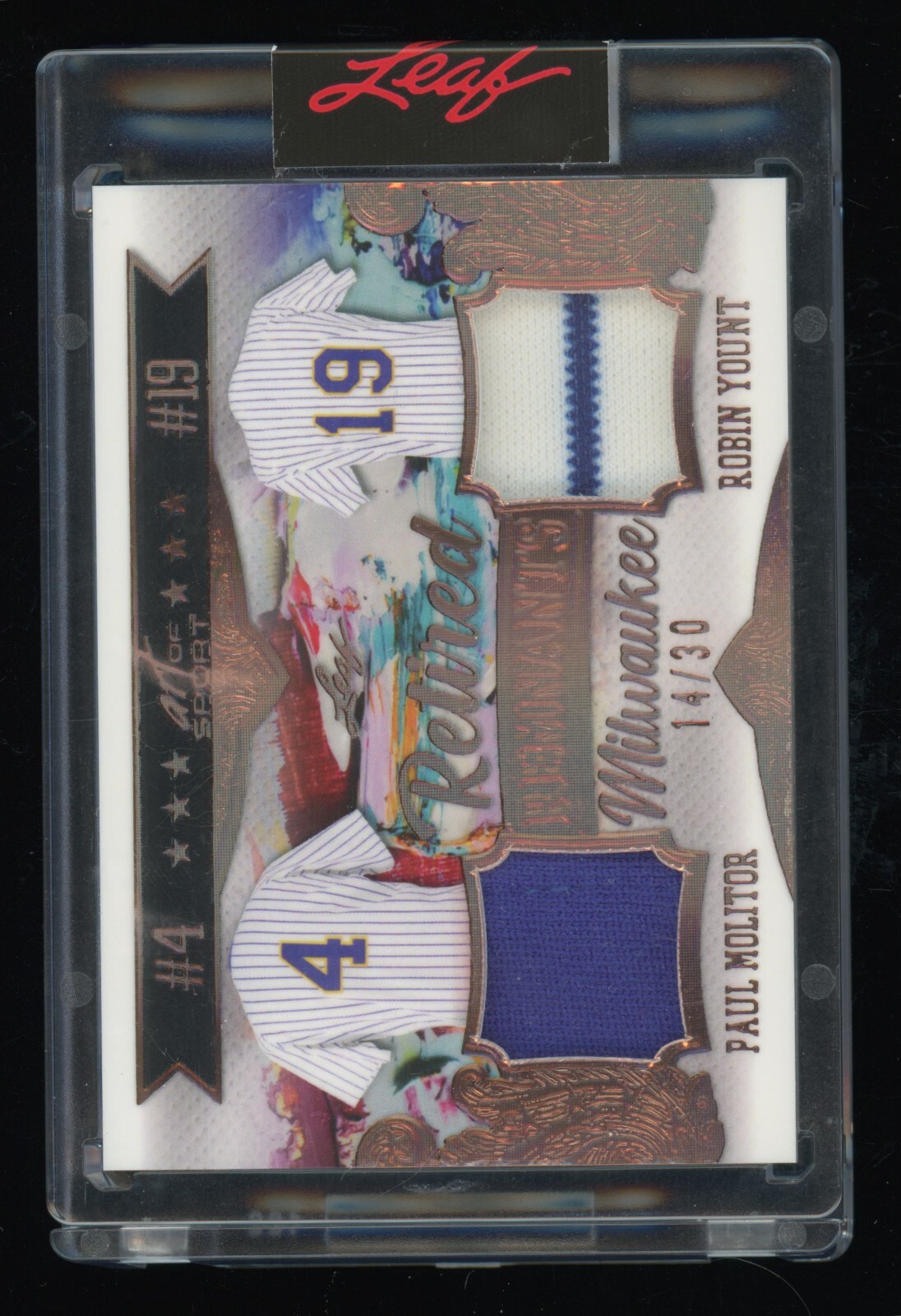 2021 Leaf Art of Sport Retired Remnants Dual Patch Molitor/Yount #14/30 ...
