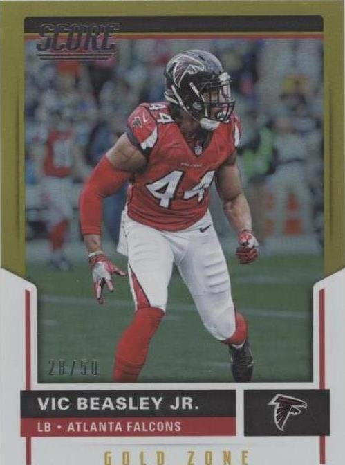 2017 Score - Vic Beasley #50 Gold Zone /50 for sale online | eBay