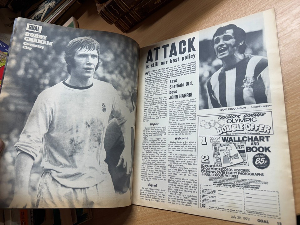 GOAL MAGAZINE #205 29 JULY 1972 UK FOOTBALL MAGAZINE - COLIN BELL COVER ...