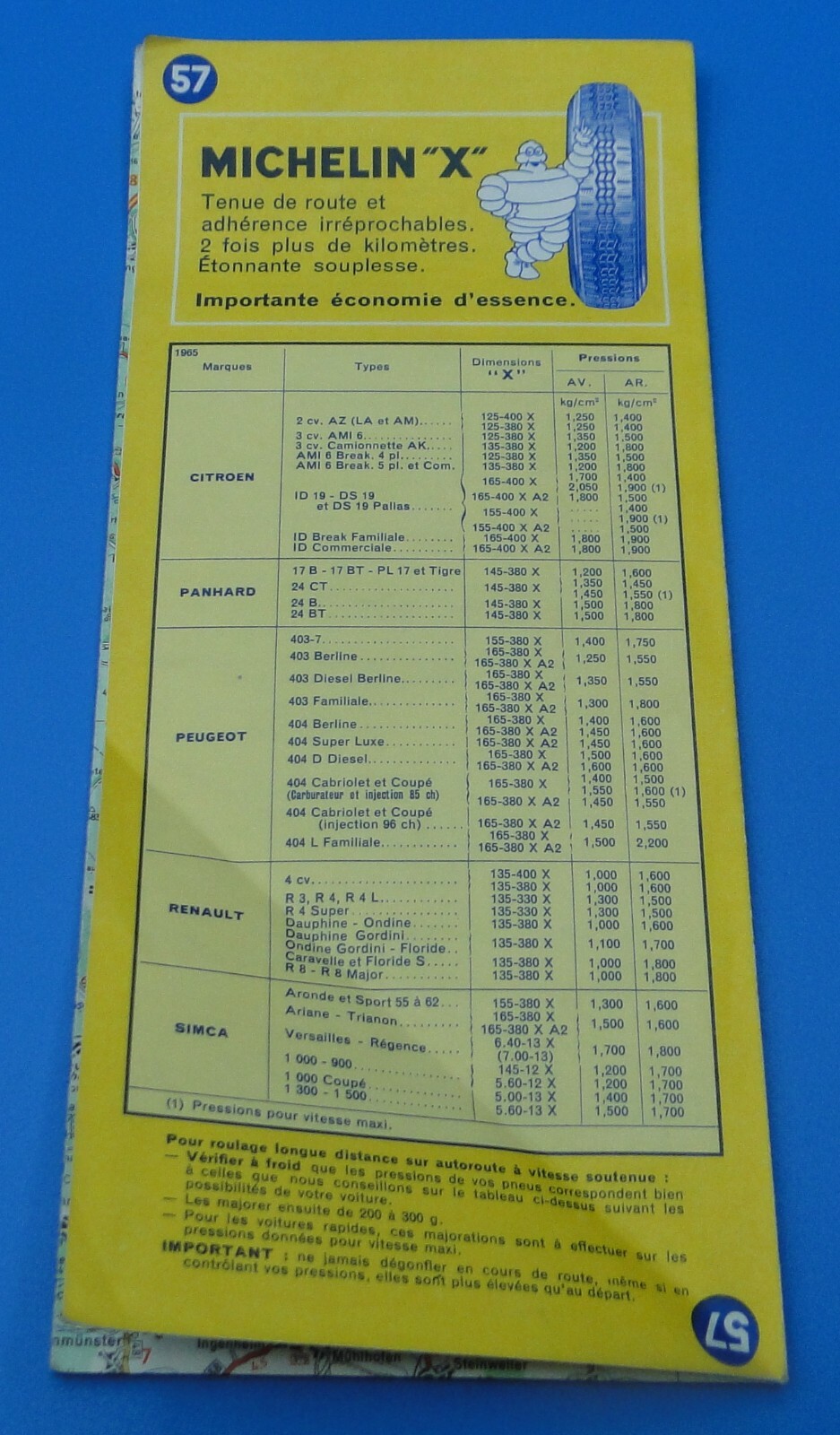 Antique Card Road Michelin 1965 France Verdun Wissembourg N 57 | eBay