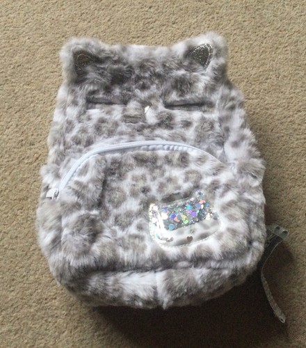 Claire’s Club Child’s Furry Backpack, Animal Print, Cat Face | eBay UK