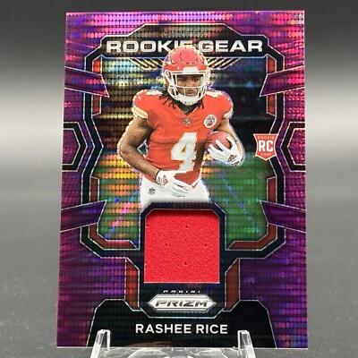 Rashee Rice RC 2023 Panini Prizm Rookie Gear RG-RR Patch Purple Pulsar ...