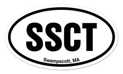 SSCT Swampscott MA Oval car window bumper sticker decal 5" x 3" | eBay