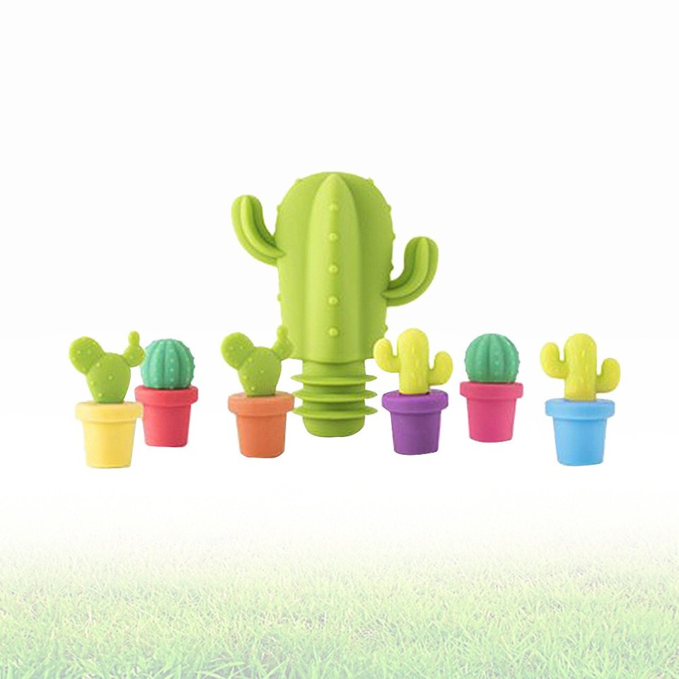 1 Set Wine Bottle Stopper Silicone Cactus Shaped Plug Beverage Bar ...