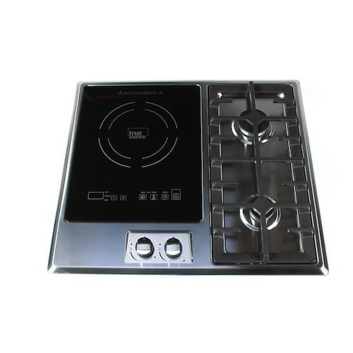 23 in. Single Element Black Induction Glass-Ceramic+2 Gas Burner Combo ...
