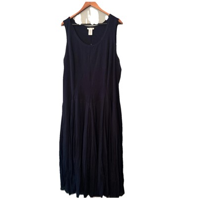 Vasna Sleeveless Maxi Dress 2X Cotton Blend Tiered A-Line Blue ...