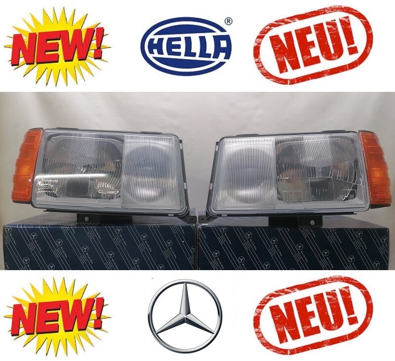 New Mercedes 1989-93 W124 EURO headlight R & L Genuine Mercedes-Benz ...