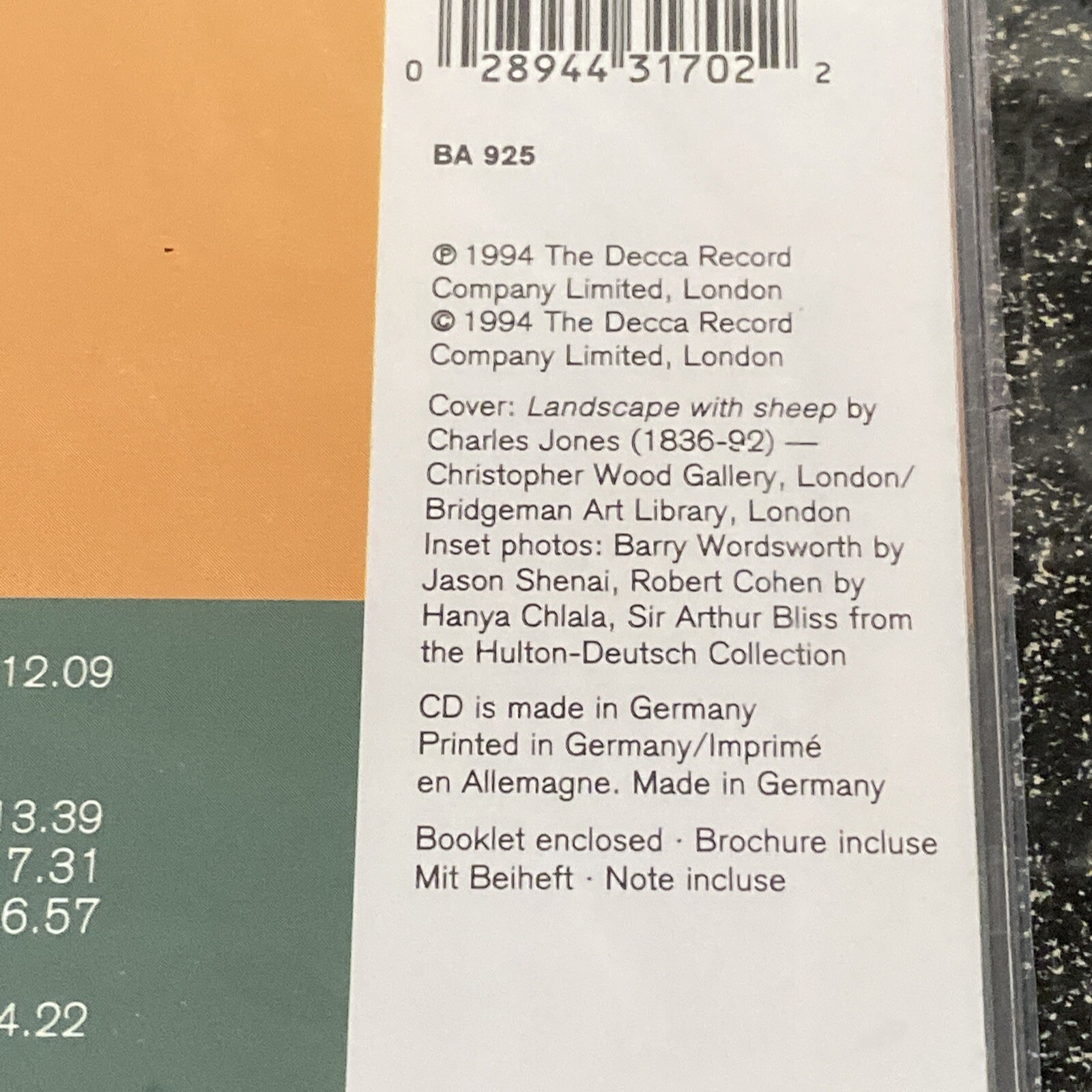 Bliss Cello Concerto Robert Cohen Barry Wordsworth Royal Philharmonic ...