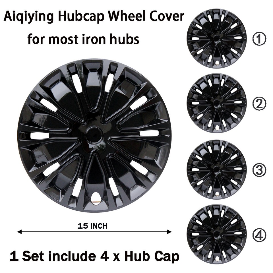 4PC Wheel Cap Hub Cover 15 inch Automobile Hubcap Wheel Cover 15" Wheel ...