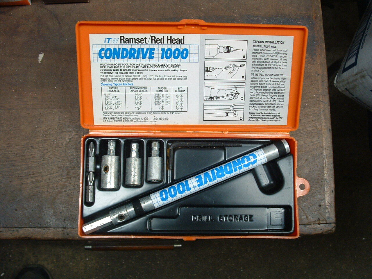 RAMSET MULTI PURPOSE TOOL KIT FOR INSTALLING ALL SIZE TAPCON ANCHORS IN ...