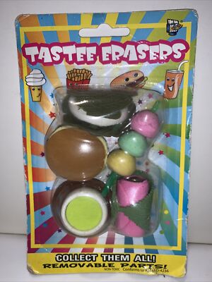 Vintage Collectible Tastee Food Erasers Removable Parts New | eBay