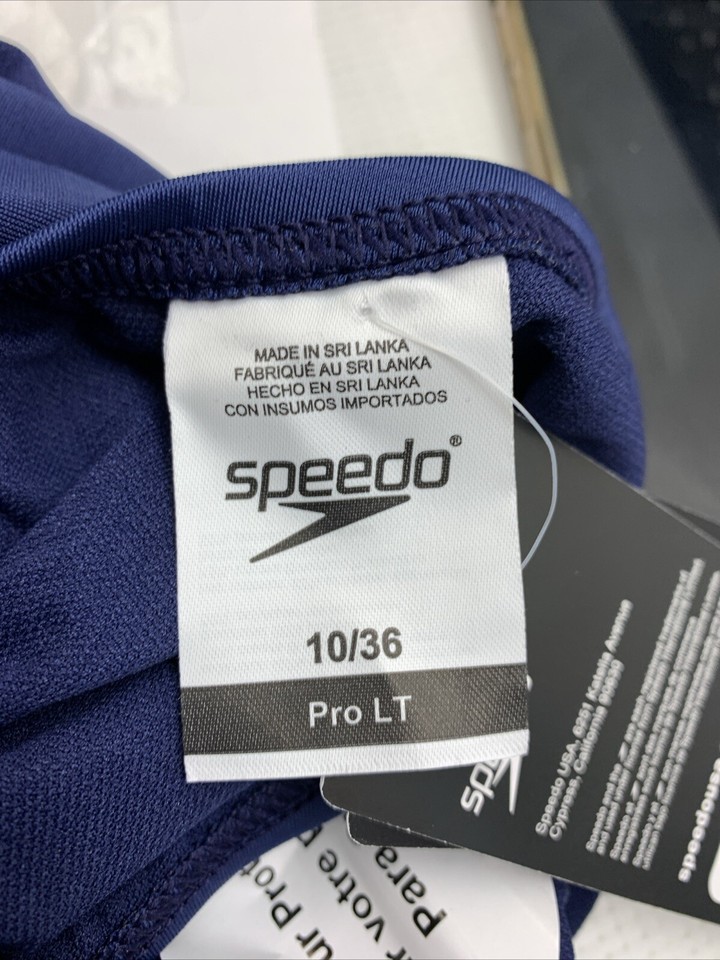 Speedo Pro LT Swimsuit Navy Blue Women's 10 36 One-Piece Suit Racerback ...