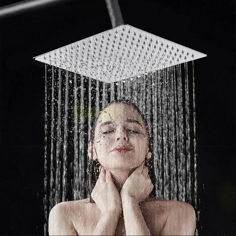 Luxury 12 Inch Large Square Stainless Steel Shower Head Rainfall ...