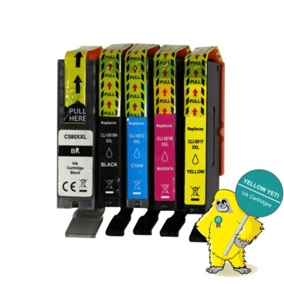 5x Ink Cartridges For Canon PGI580 CLI581 XXL Pixma TS6150 TS6151 ...