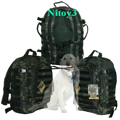 Highland Tactical Rumble Black Urban Camo Backpack-Hydration Compatible ...