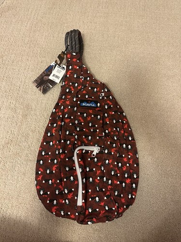 Kavu Paxton Rope Sling Bag Raccoon Print Pattern Crossbody Backpack ...