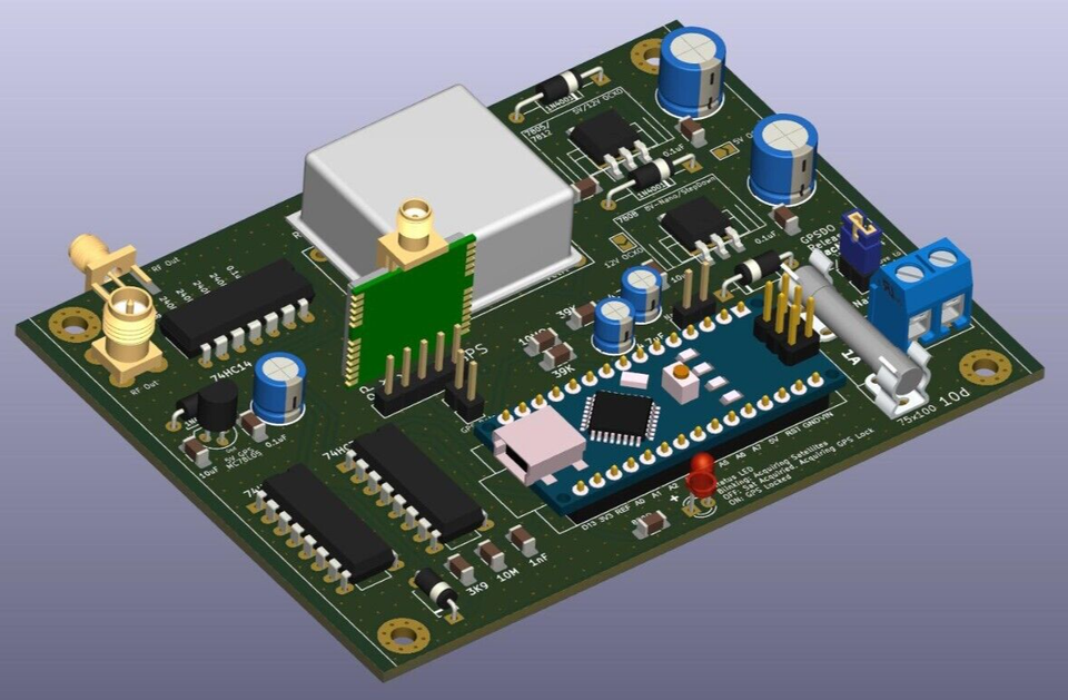 GPSDO Board: Arduino Based, Neo-M8N Controlled, CTI OSC5A2B02 75x100mm ...