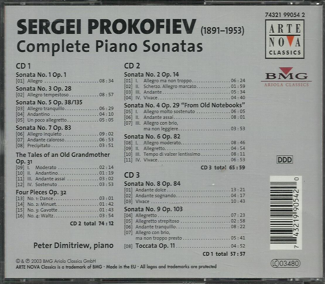 3 CD fast wie neu: Sergei Prokofiev, Sämtliche Klaviersonaten, Peter ...