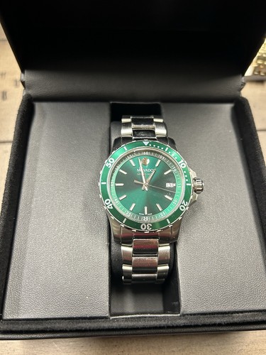 Movado S Series 800 40mm Stainless Steel Swiss Made Green Dial Men ...