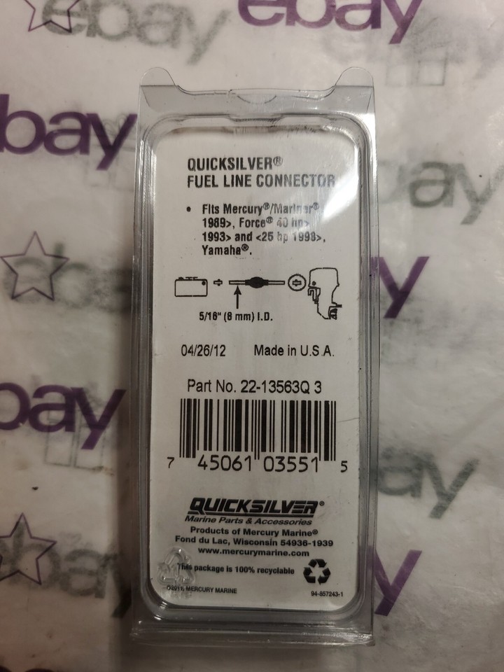 5/16" ID For Mercury Quicksilver 22-13563Q3 Quick Disconnect Fuel Line ...