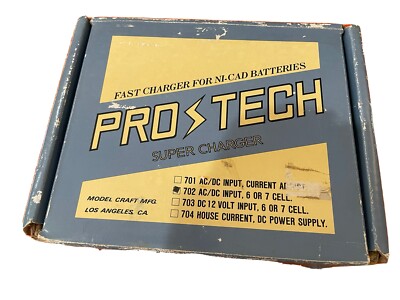 VINTAGE PRO TECH 702 AC/DC SUPER CHARGER RC CAR BATTERY CHARGER (NICAD ...