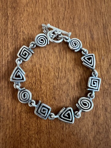 Silpada Sterling Silver Geometric Circle Square Triangle Toggle Closure ...