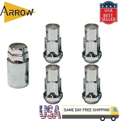 4x 1.77" Chrome M14x1.5 Anti-Theft Wheel Lock Nut & Key FIT Chevrolet ...