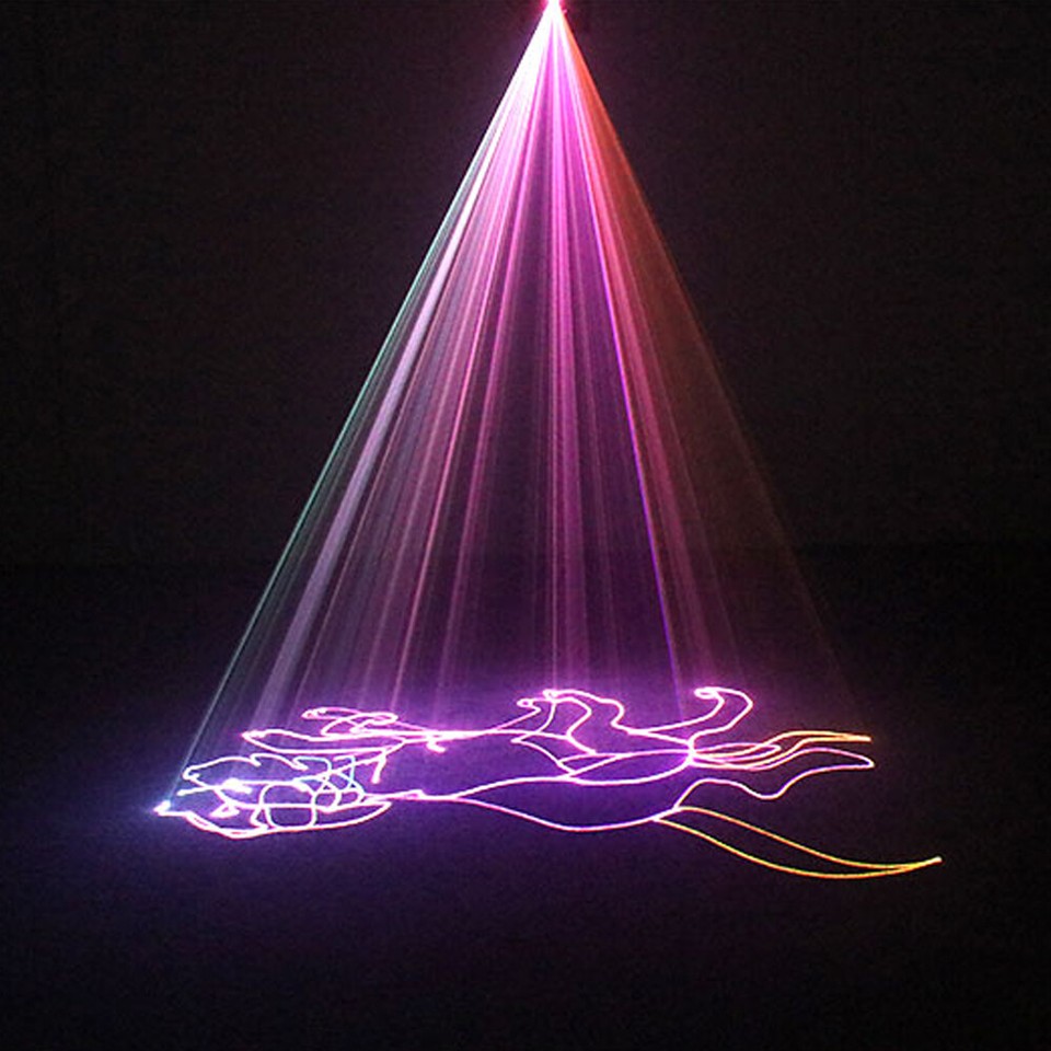 FULL COLOR RGB ANIMATION SCAN LASER PROJECTOR ILDA DJ DISCO CLUB STAGE ...