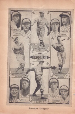 1927 Brooklyn Dodgers Babe Herman Irish Meusel - 1920s Baseball ...