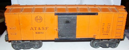 used O scale model toy train Lionel Santa Fe AT&SF 63132 orange box car ...