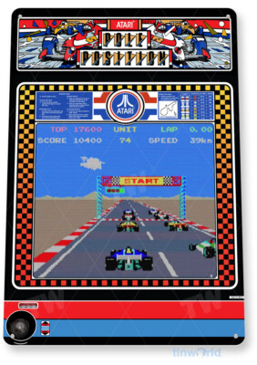 TIN SIGN Pole Position Arcade, 80's, Retro, Console, Marquee, Game ...
