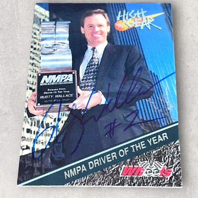 Rusty Wallace VINTAGE autographed NASCAR LEGEND card 1994 WHEELS HIGH ...