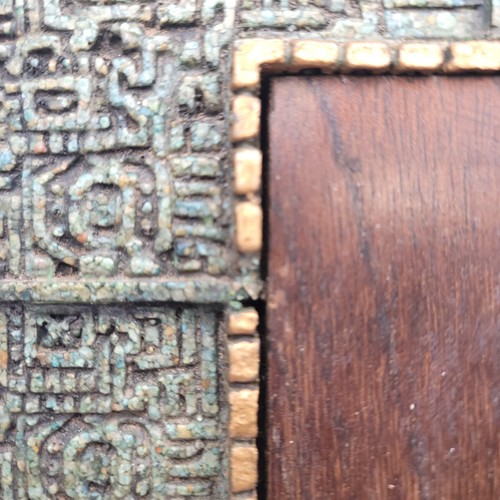 Zarebski Mid Century Mayan Aztec Green Malachite Stone 3D Wall ...