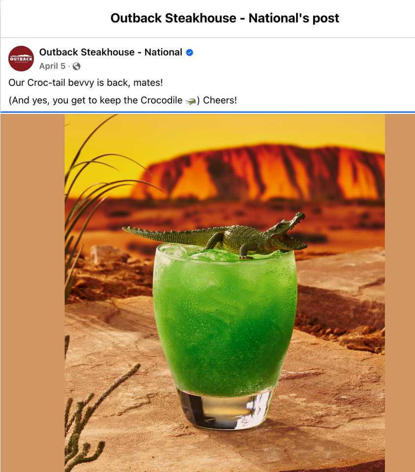 Limited Edition Outback Steakhouse Crocktail 5.5" Crocodile Drink ...