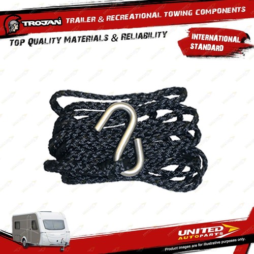 Trojan Trailer High Strength Synthetic Dyneema Winch Rope Black 6m ...