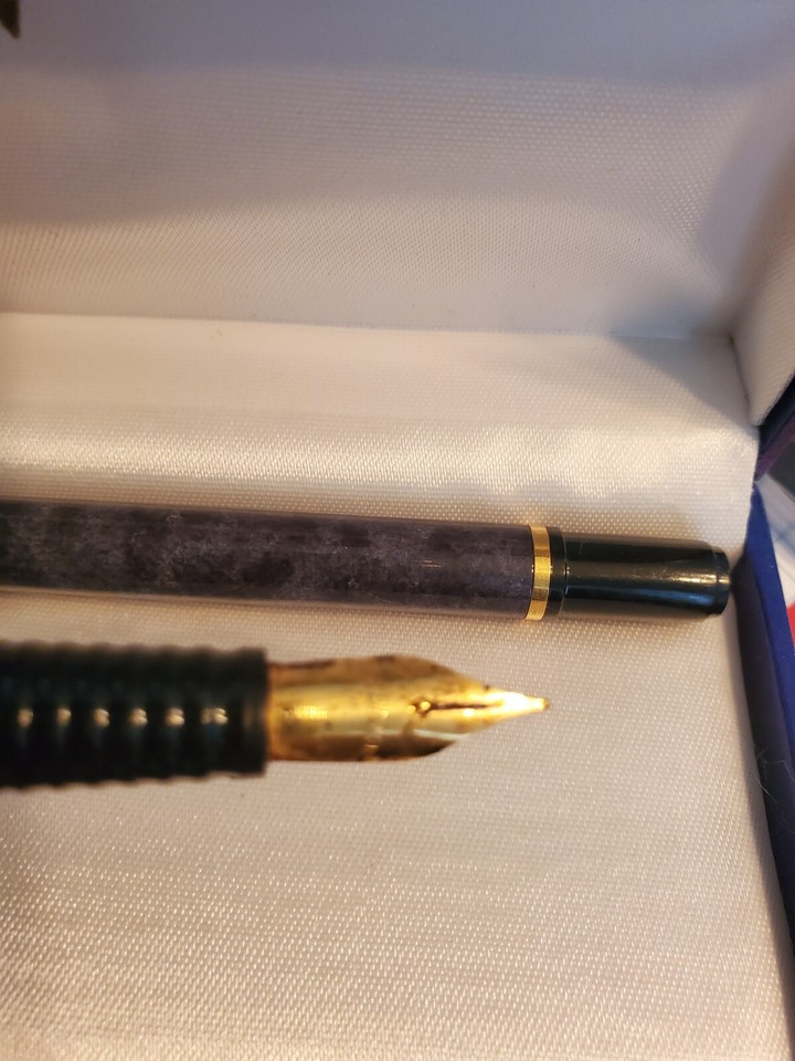 VINTAGE WATERMAN GREEN T/SHELL FOUNTAIN PEN & BALLPOINT CASED SET | eBay