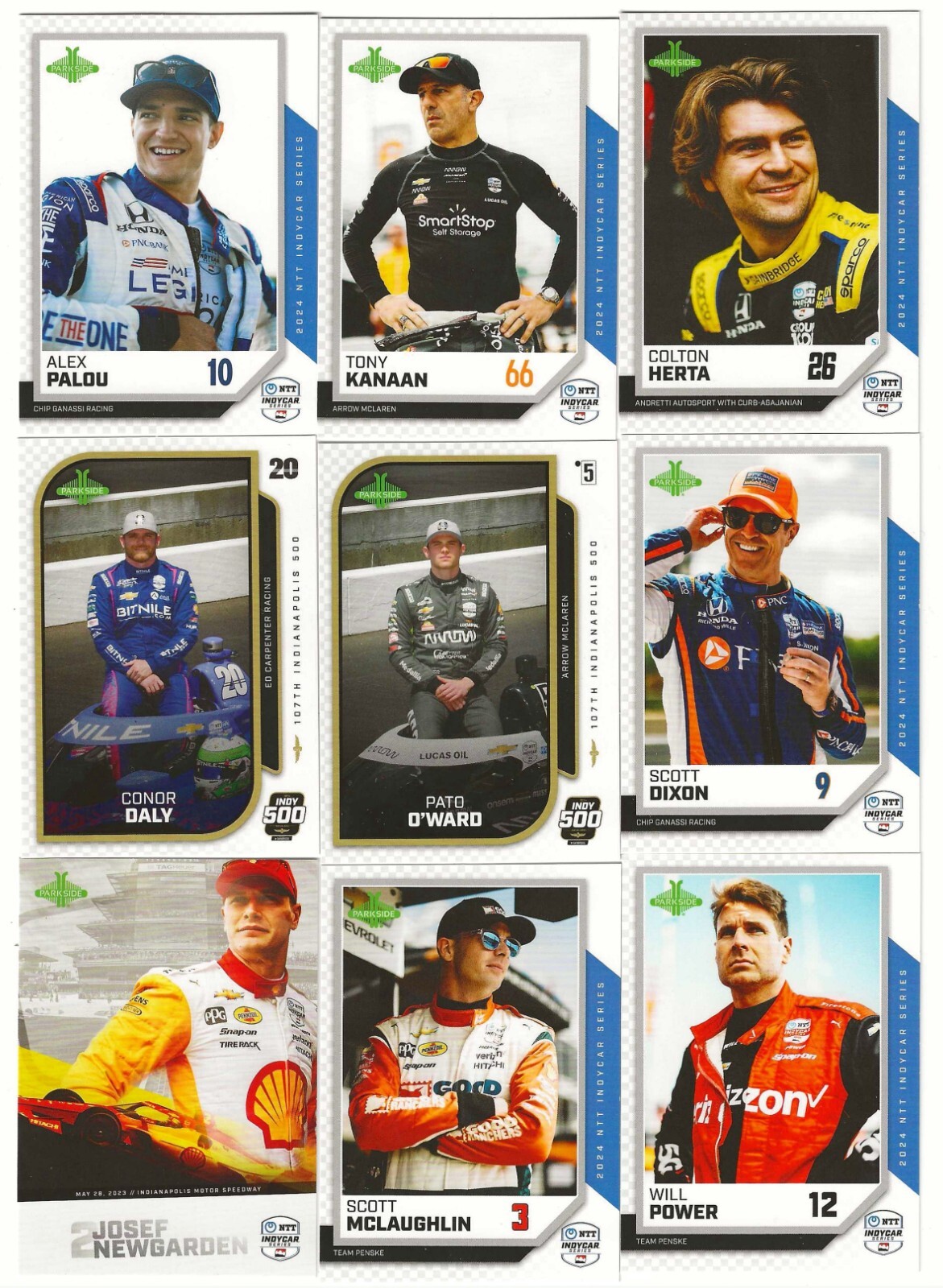 2024 Parkside Indycar NTT Indy Car Premier Edition Card Set (162 Cards ...