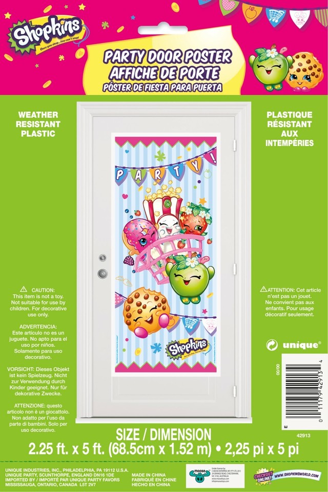 Shopkins Poster Door Decoration Girls Birthday Decoration Party ...