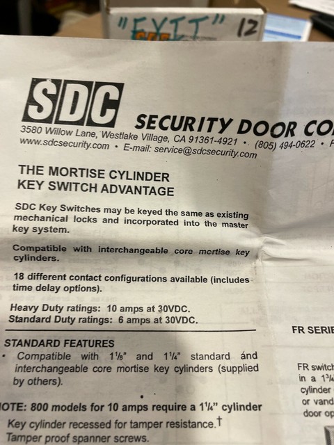 Security Door Controls SDC 422U 420 Series 2 Exit Switch Momentary SPDT ...