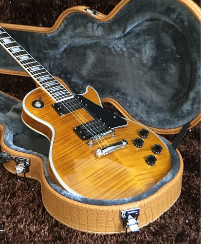 Custom LP Flame Maple Top Electric Guitar HH Pickups Mahogany Body ABR ...