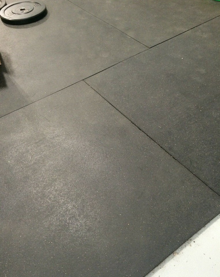 25 PCS - 4x6' 3/4" SMOOTH RUBBER FLOOR GYM MATS - COMMERCIAL CROSSFIT ...