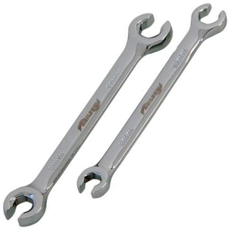 Neilsen Flare Nut Wrench Open-Ended Brake Pipe Spanner Set 9mm, 8mm ...