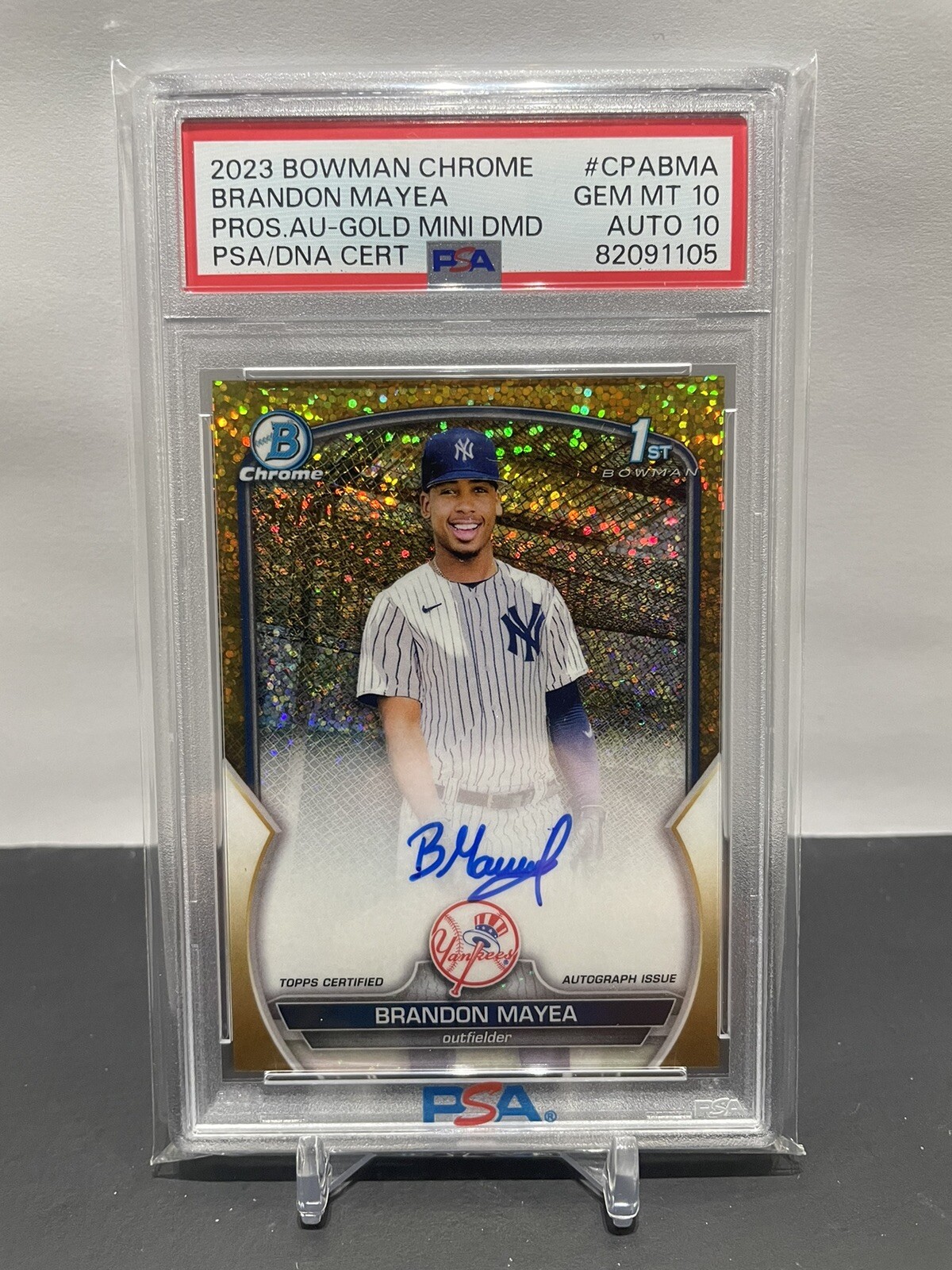 2023 Bowman Chrome Brandon Mayea Gold Mini Diamond Refractor Auto /50 ...