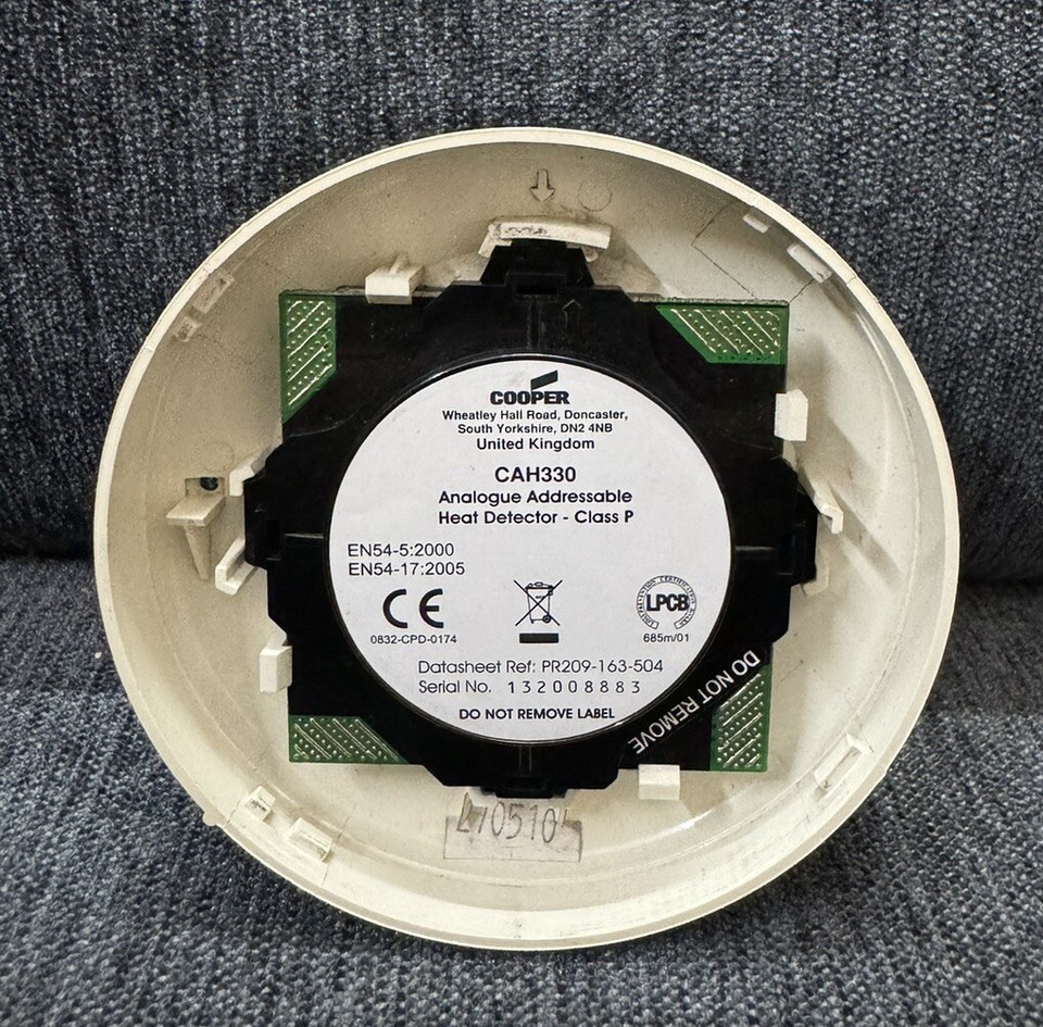 COOPER ANALOGUE ADDRESSABLE HEAT DETECTOR CAH330 | eBay