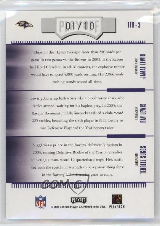 2004 Playoff Absolute Memorabilia Team Trios Spectrum /10 Jamal Lewis ...