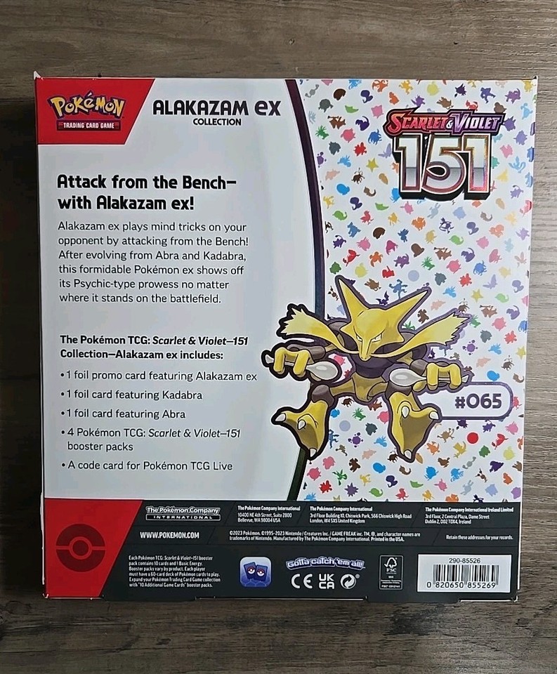 Pokemon TCG Scarlet & Violet 151 Alakazam ex Collection Box ...
