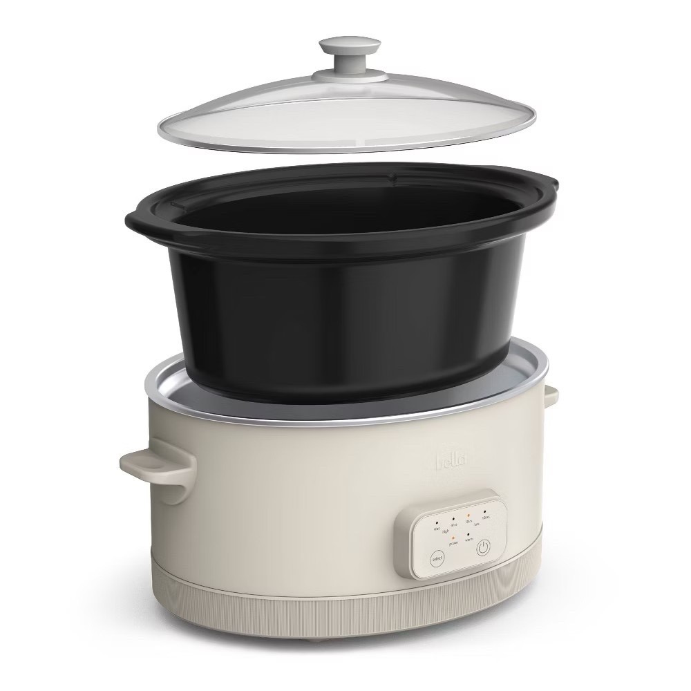 bella 6qt Programmable Slow Cooker Oatmilk: bella Housewares, 3 ...