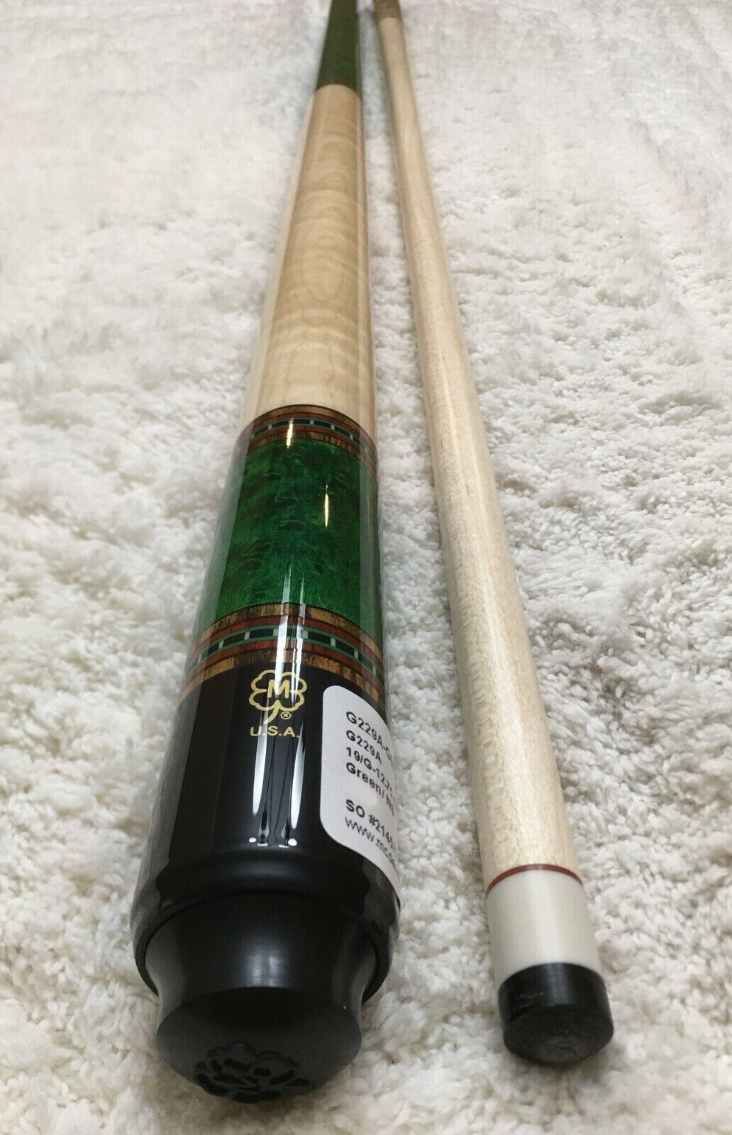 McDermott G229 CUSTOM Wrapless Pool Cue w/G-Core Shaft, FREE HARD CASE ...